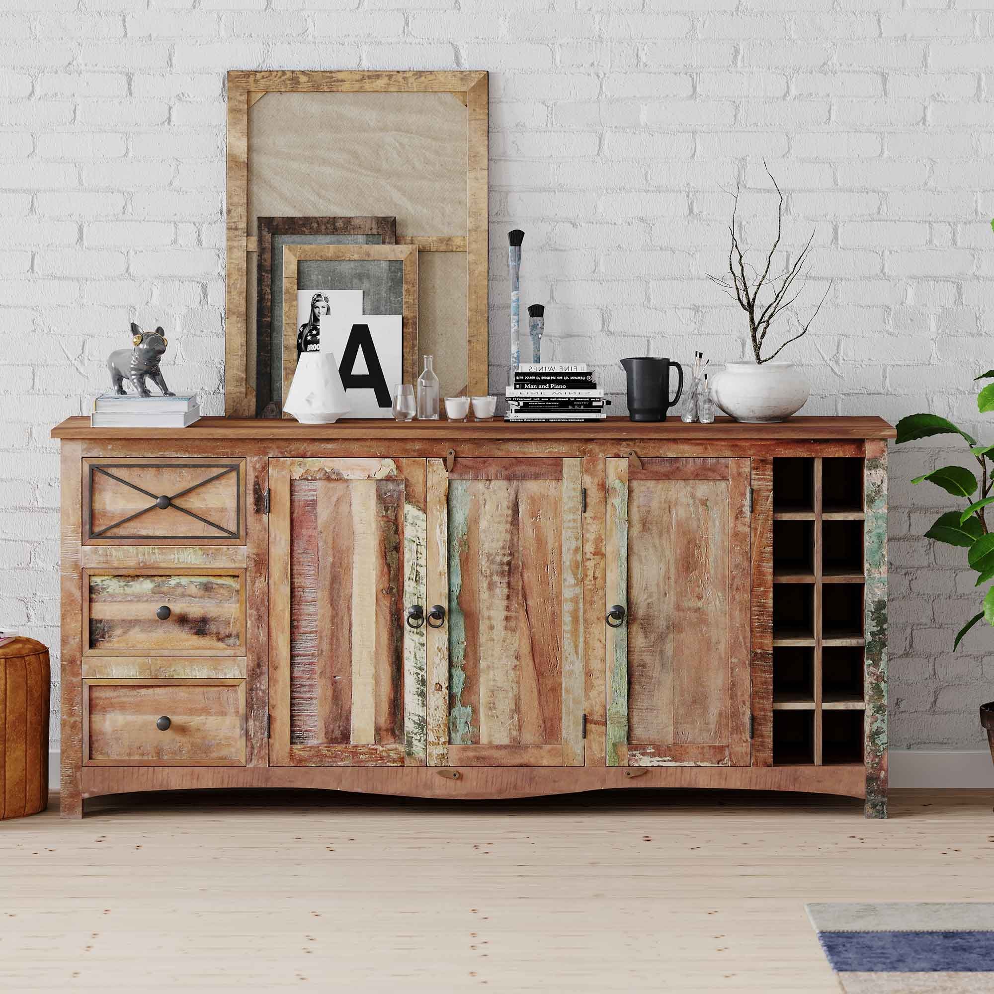Riya Upcycled Sideboard with Wine Rack - Dansk