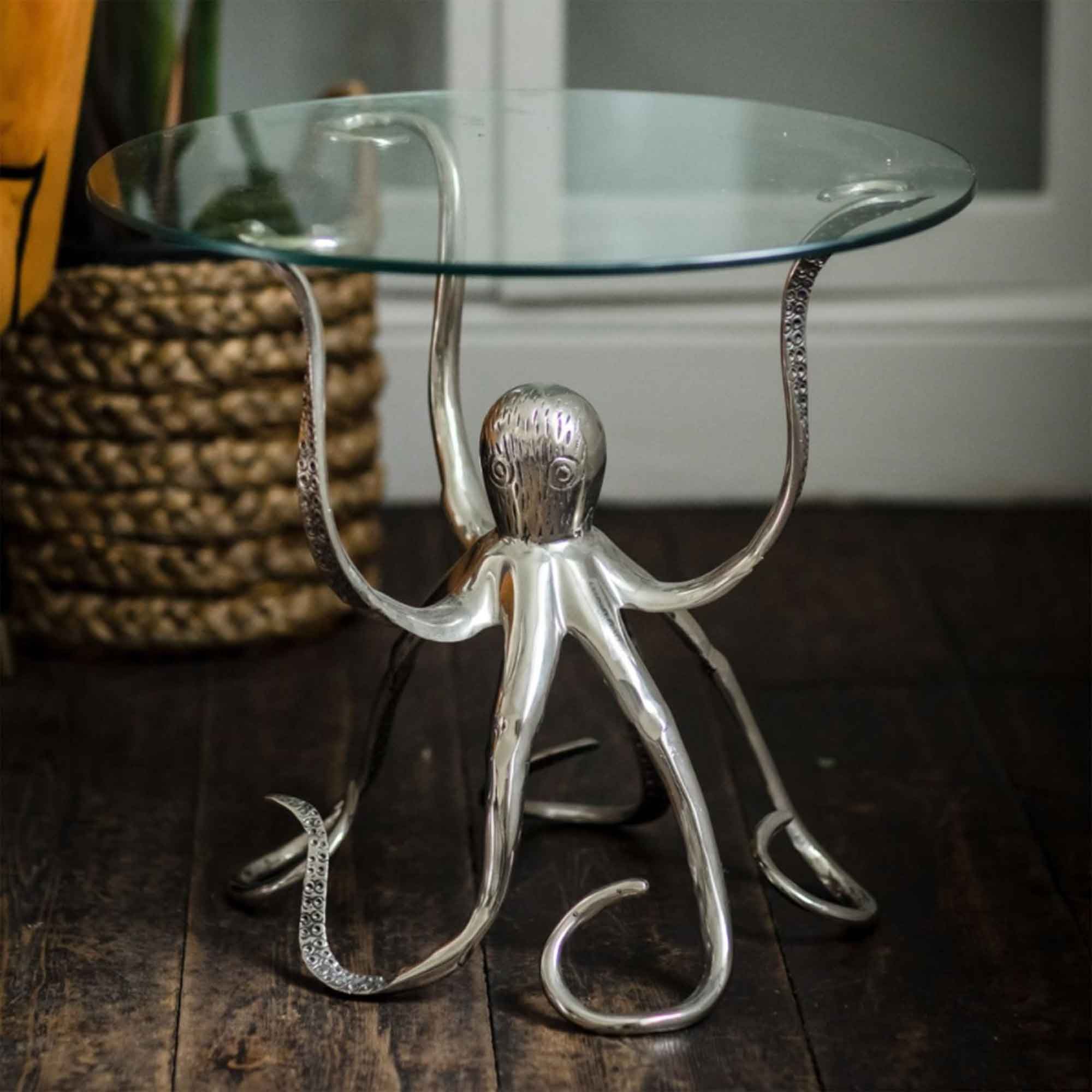 Octopus Side Table with Glass Top - Dansk