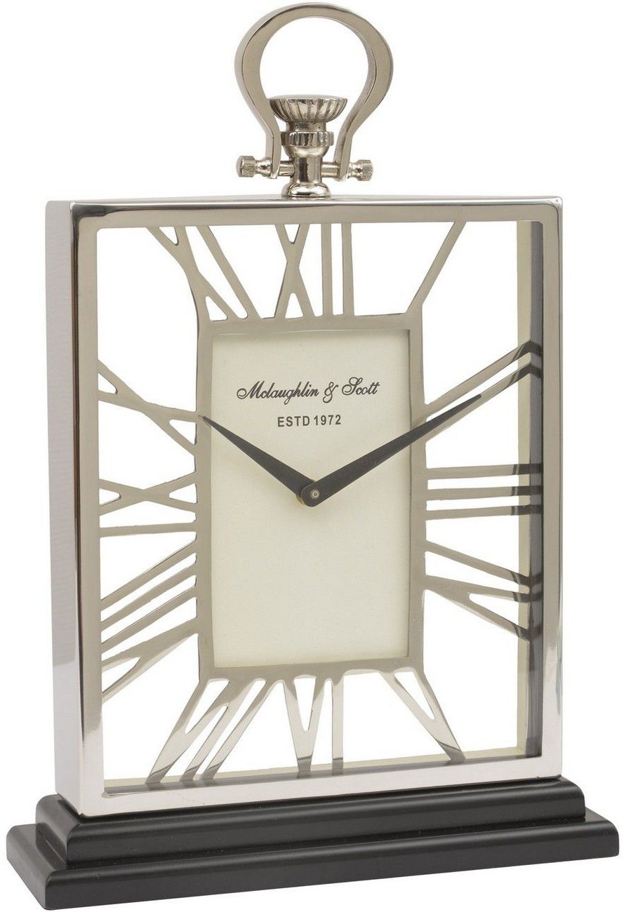 Cambridge Silver and Black Skeletal Mantel Clock - Dansk
