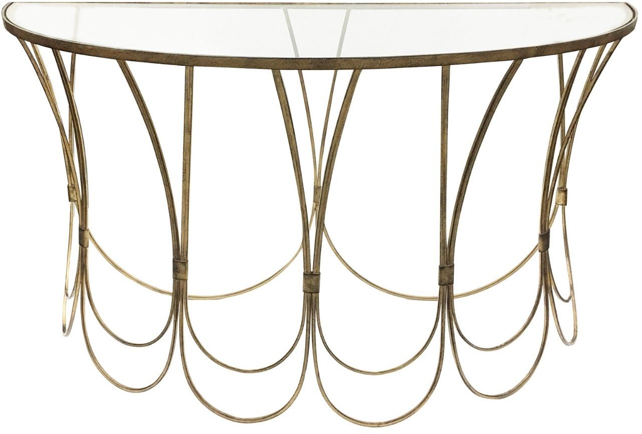 Art Deco Console Table with Scallop Detail - Dansk