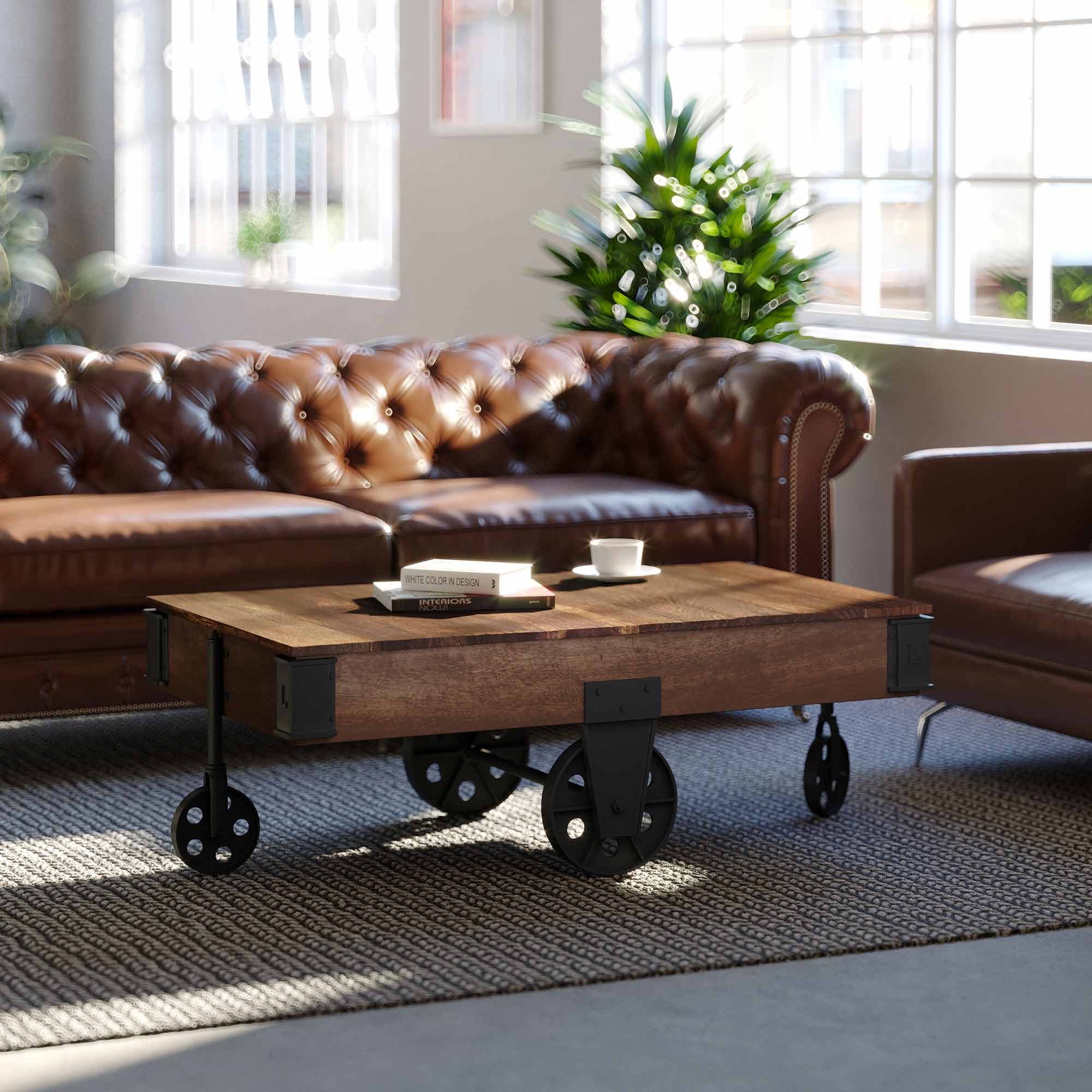 Hyatt Industrial Coffee Table Cart - Dansk