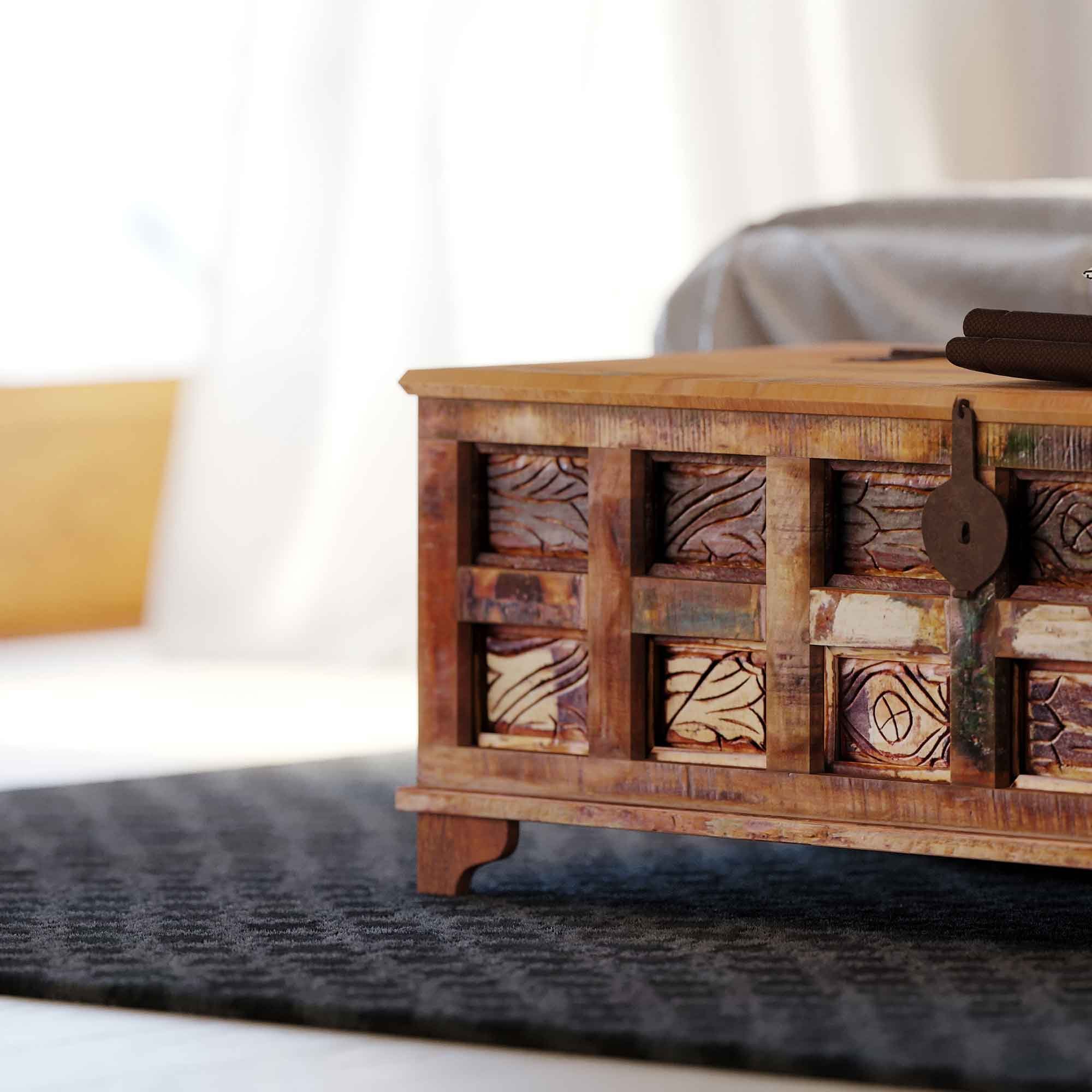 Aimee Upcycled Trunk Box Coffee Table - Dansk