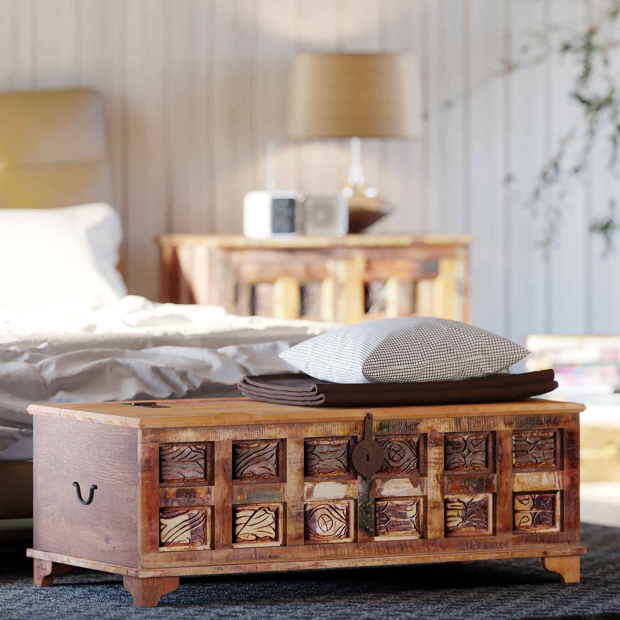 Aimee Upcycled Trunk Box Coffee Table - Dansk