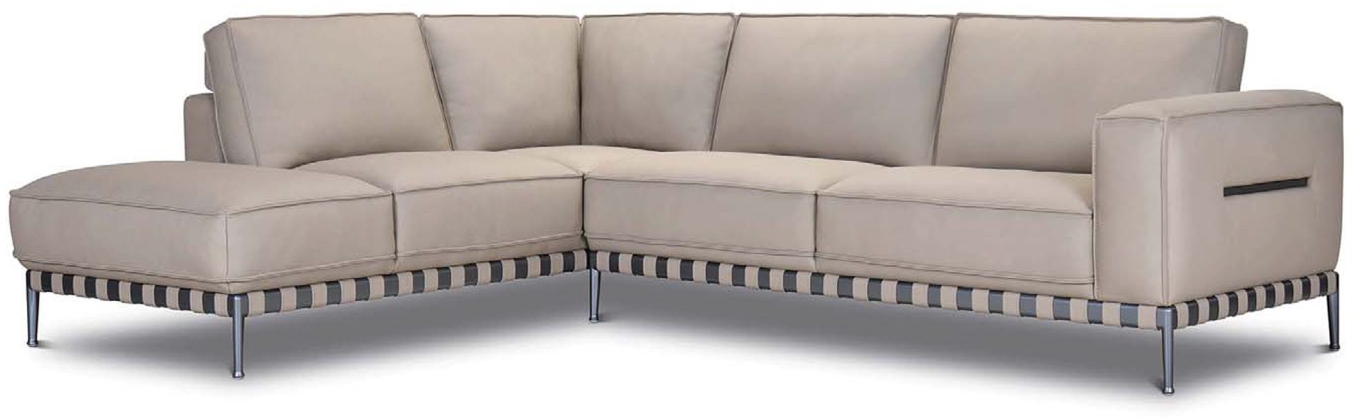 Sevilla – Contemporary Sofa with Leather & Metal Detail - Dansk