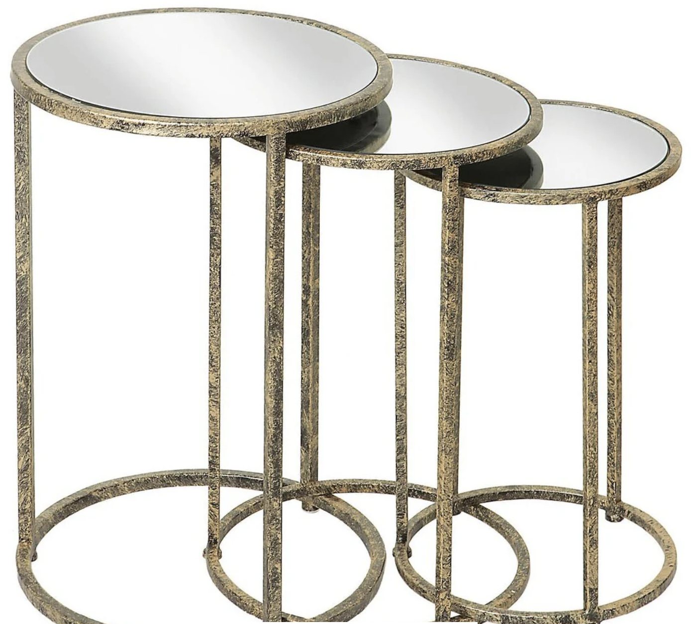 Reflection Nest of Three Mirrored Tables - Dansk