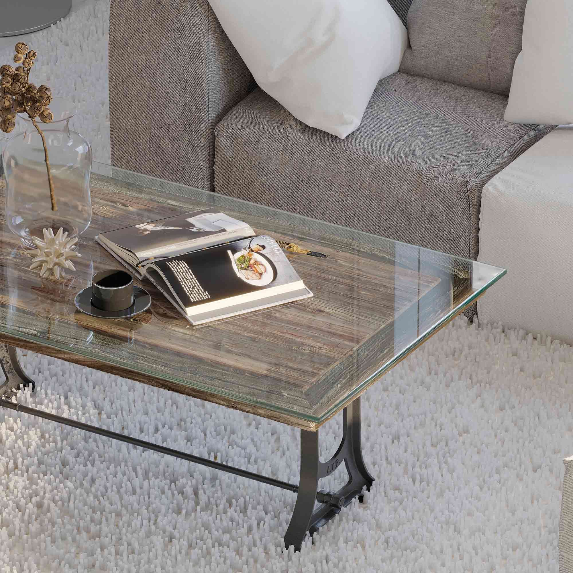 Ashburnham Sleeper Coffee Table with Glass Top Dansk