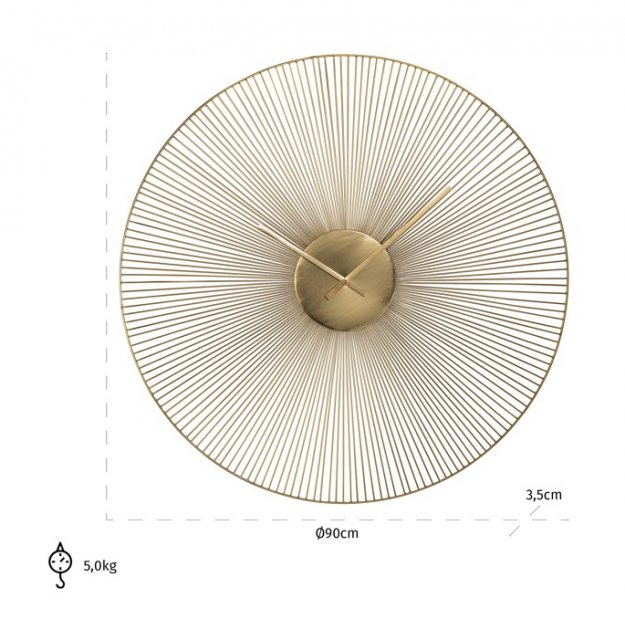 Gold Spoke Wall Clock 90cm - Dansk